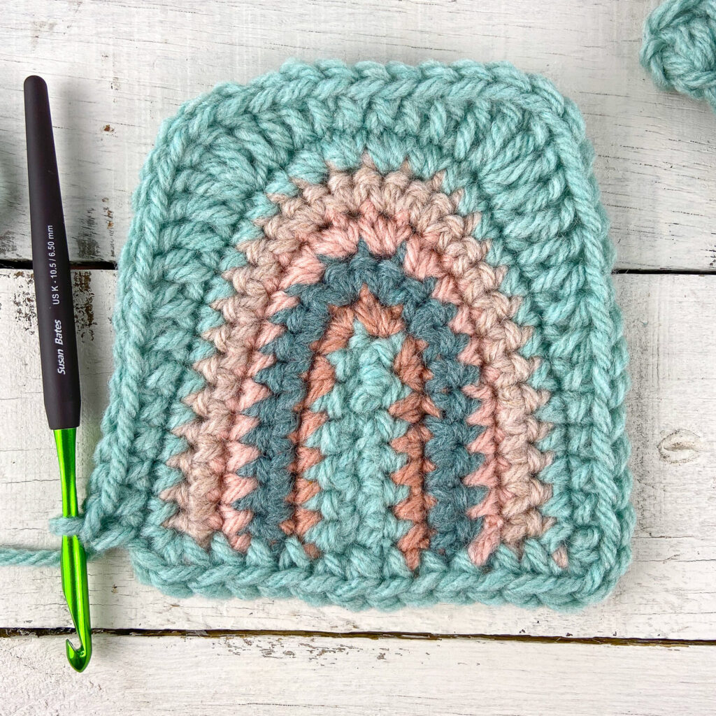 Rainbow Squares Crochet Baby Blanket Free Pattern - The Knotted Nest