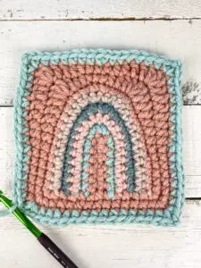 Rainbow Squares Crochet Baby Blanket Free Pattern - The Knotted Nest