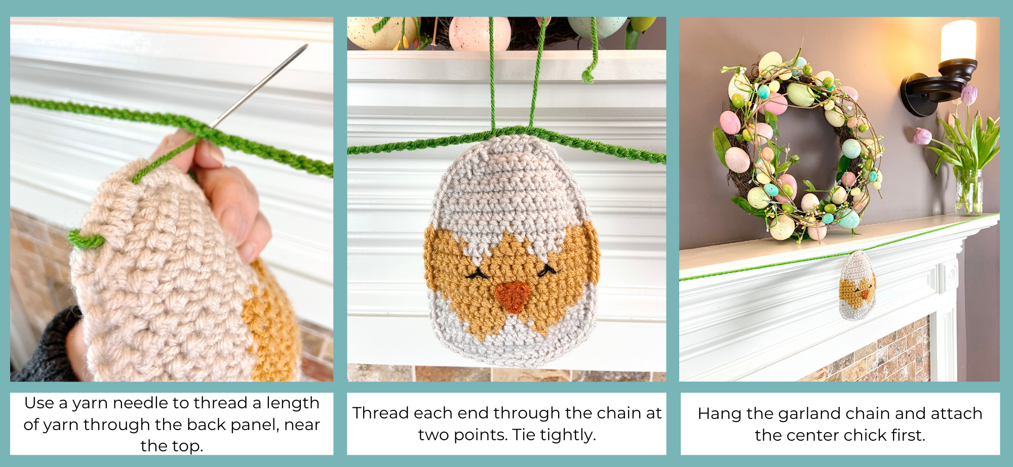 Easy Easter Crochet Chick Garland - Free Pattern - The Knotted Nest